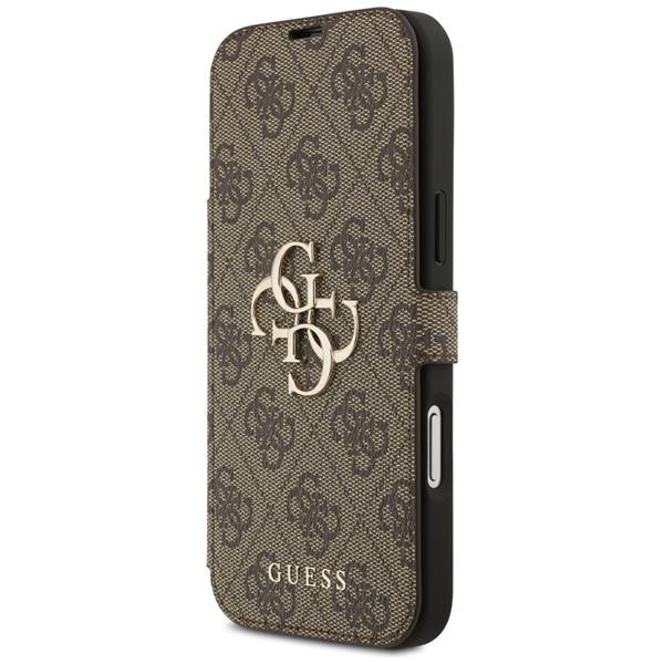 Phone Case Book Cover IPHONE 17 Pro Max Guess Braun Logo Golden Pop-Up ...