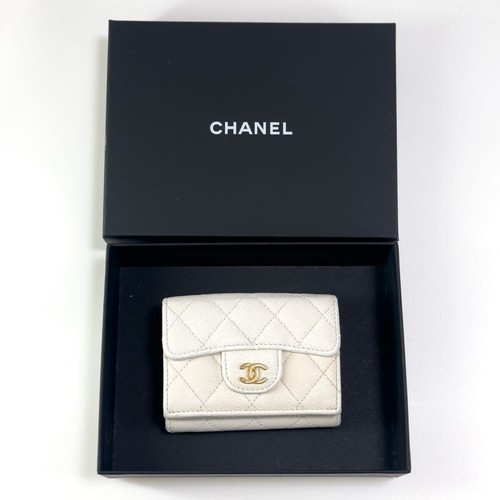 Chanel Trifold Wallet with Box Matelasse Leather Coco Mark S-Small | eBay