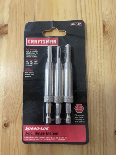 CRAFTSMAN SPEED LOK 3 PIECE HINGE BIT SET | eBay