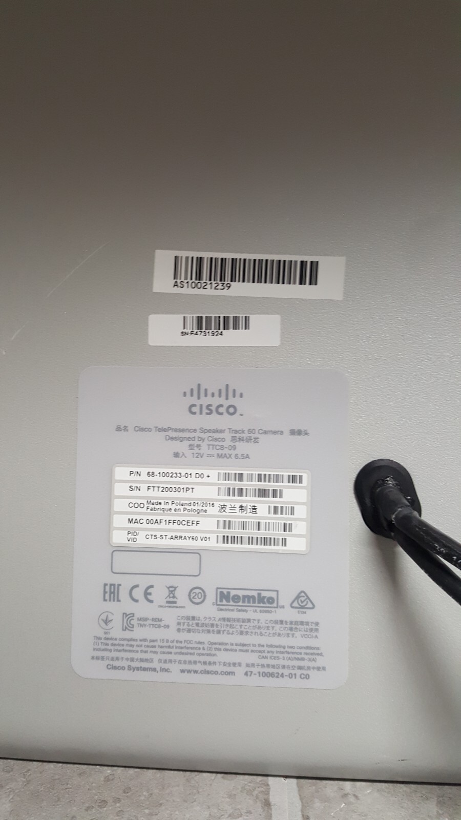 UNTESTED Cisco TelePresence Speaker Track 60 | eBay