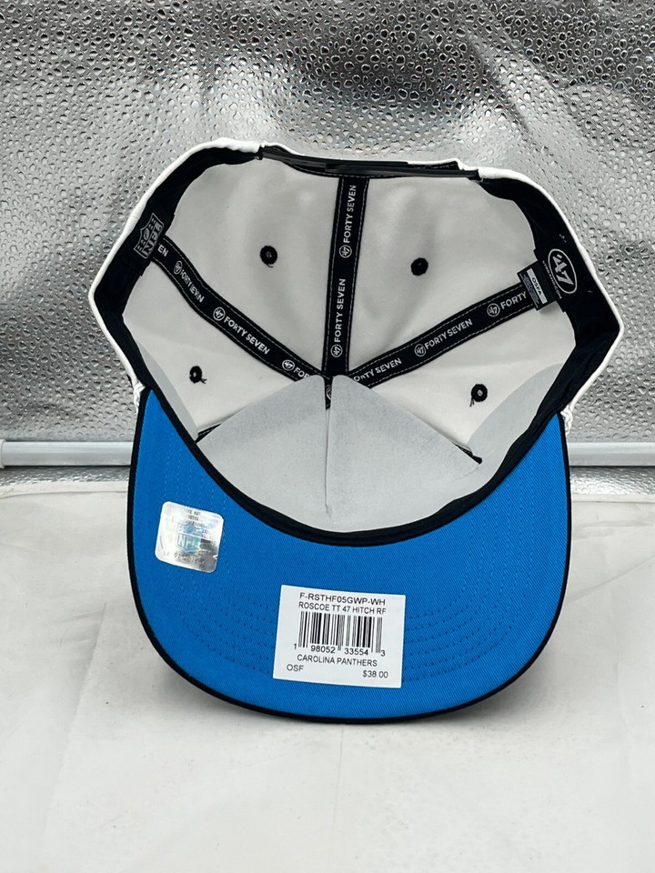 Carolina Panthers NFL '47 White TT Roscoe Hitch Rope Snapback ...