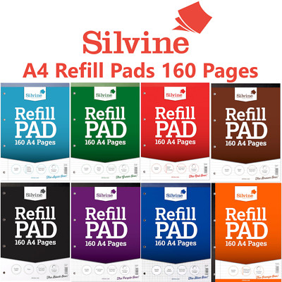 Silvine A4 Refill Pad 160 Pages Lined, Narrow, Margin, Squared, Graph ...