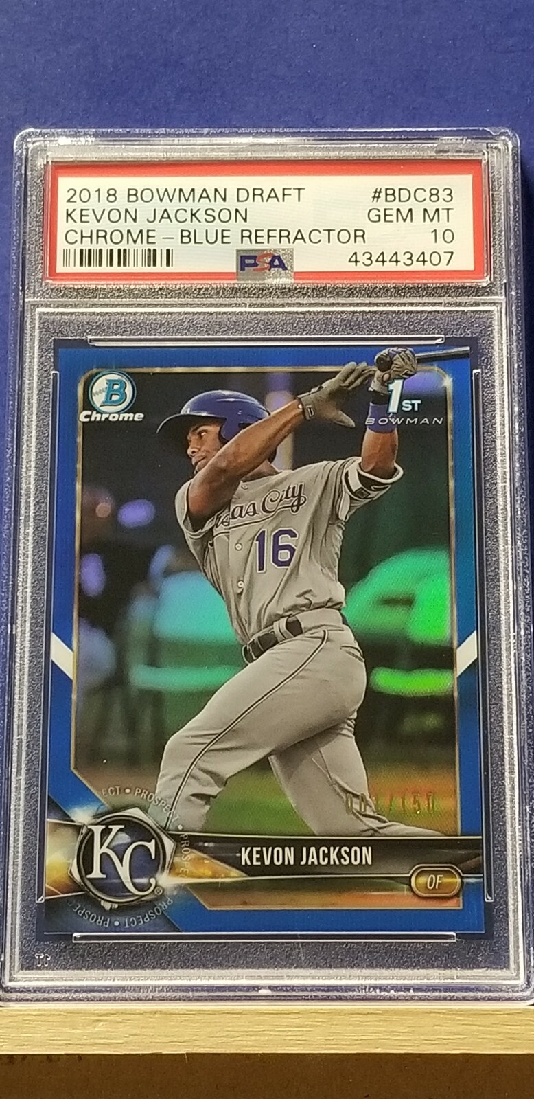 Kevon Jackson - 2018 Bowman Chrome Draft Blue Refractor PSA 10 | eBay