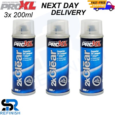 3x PRO XL CLEAR 2K LACQUER AEROSOL SPRAY PAINT - 200ML - PROXL | eBay UK