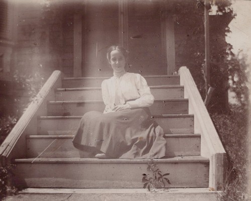 Antique Boston MA 1905 Edna Woodsum Portrait Steps Vintage Original ...