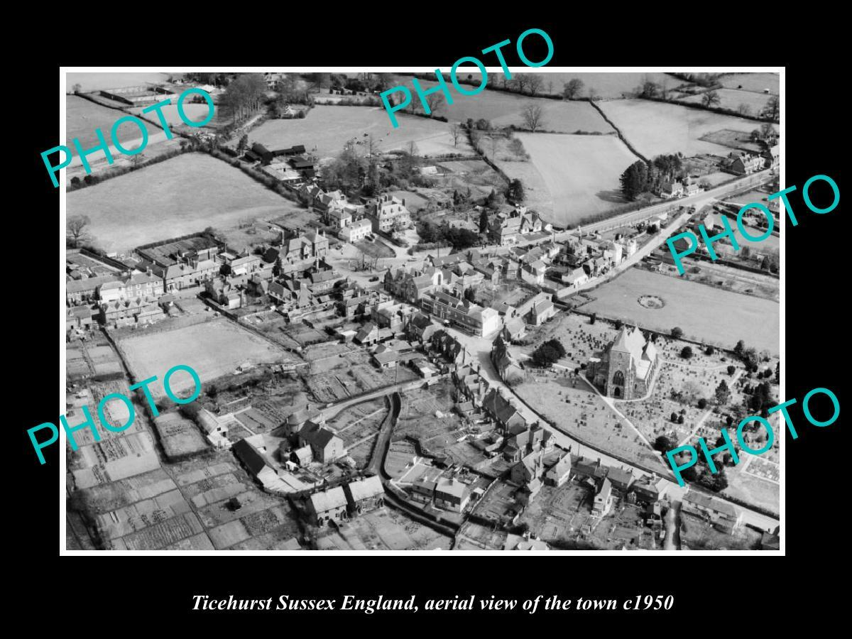 OLD 6 X 4 HISTORIC PHOTO OF TICEHURST SUSSEX ENGLAND AERIAL VIEW OF ...
