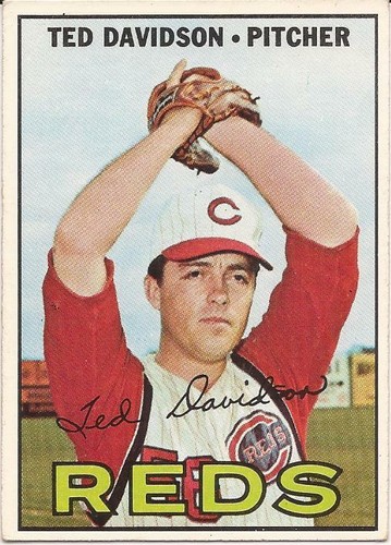 1967 Topps SEMI-HIGH # 519 - TED DAVIDSON - CINCINNATI REDS - EX/EXMT ...
