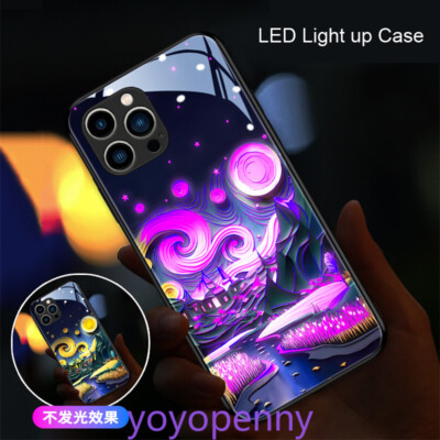 Induction Starry Night LED Light up Phone Case Cover for iPhone 16 13 ...