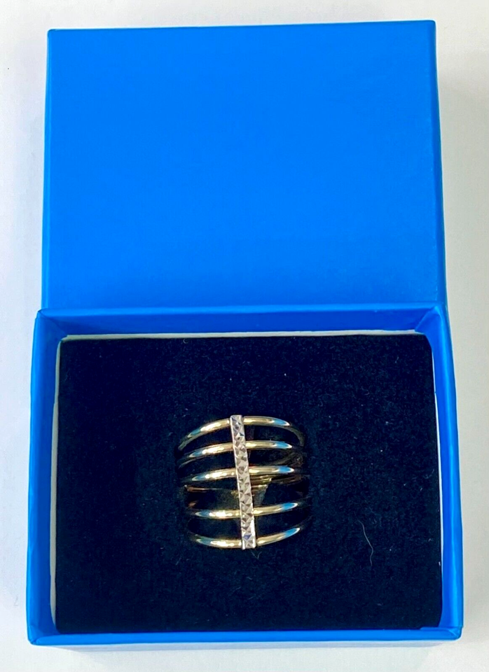 Michael Anthony Jewelry Solid 10K 2-Tone Gold 5-Row Band Ring Size 7 ...