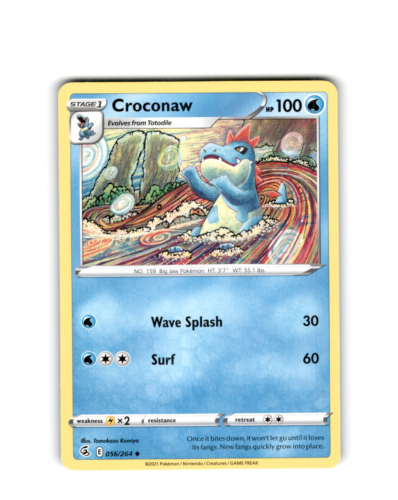 Croconaw Pokémon Card Fusion Strike Pokemon TCG 056/264 NM-MT+ Unplayed ...