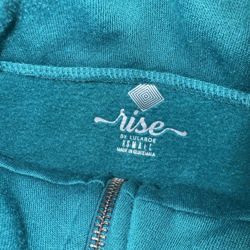 Rise by Lularoe 1/4 Zip Front Quarter Athletic Jacket XS Teal Blue ...