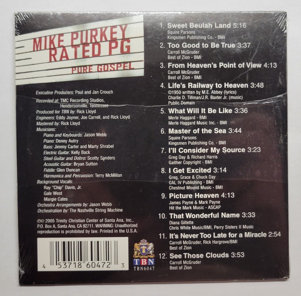 Rated P.G. (Pure Gospel) by Mike Purkey (CD, 2005) for sale online | eBay