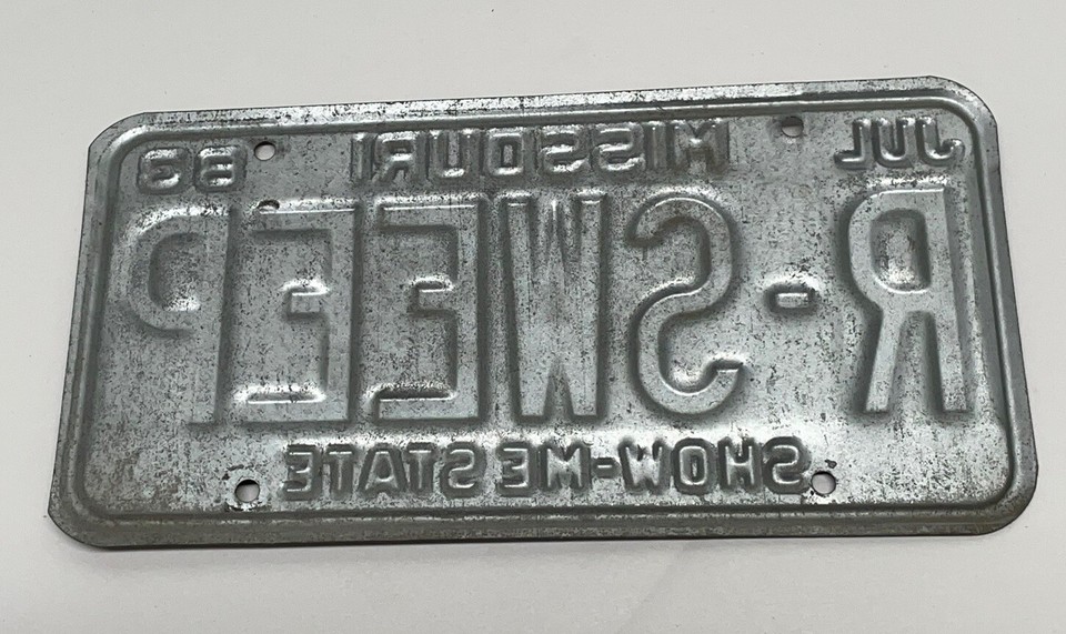 Vtg Missouri 1980s Personalized License Plate R-SWEEP Red Classic Rat ...