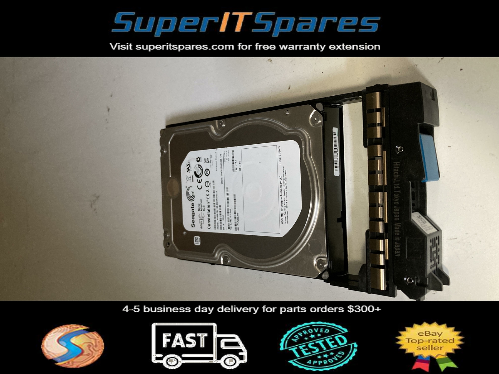 P Hitachi HDS 4tb 7.2k Nl-sas 6g 3.5" HDD 3285067-c Hard Drive for HUS ...