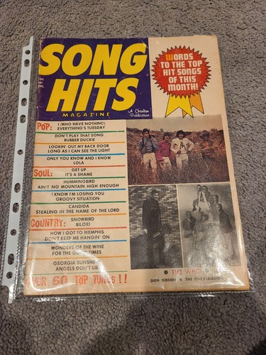 Song Hits Magazine December 1970 58 The Who Pete Townshend Psychedelic ...
