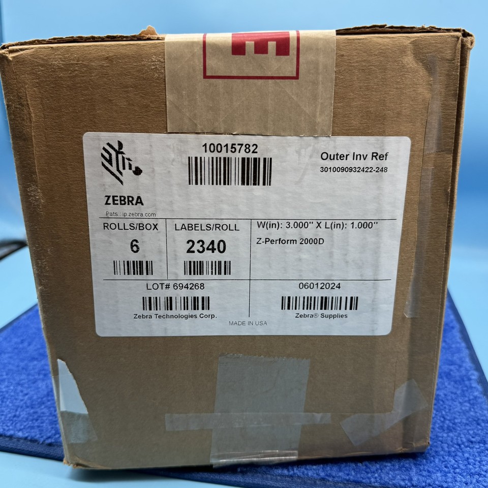 Zebra 3" x 1" Z-Perform 2000D Direct Thermal Labels 10015782 Genuine ...