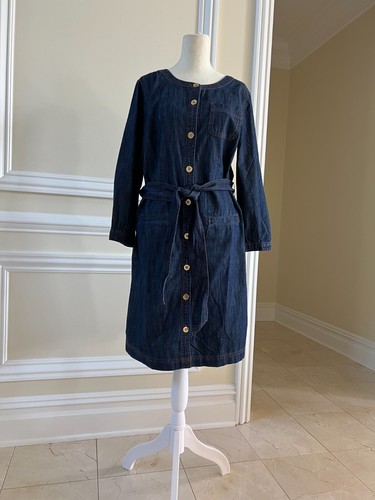 NWT Talbots Denim Button Down Dress Sz M | eBay
