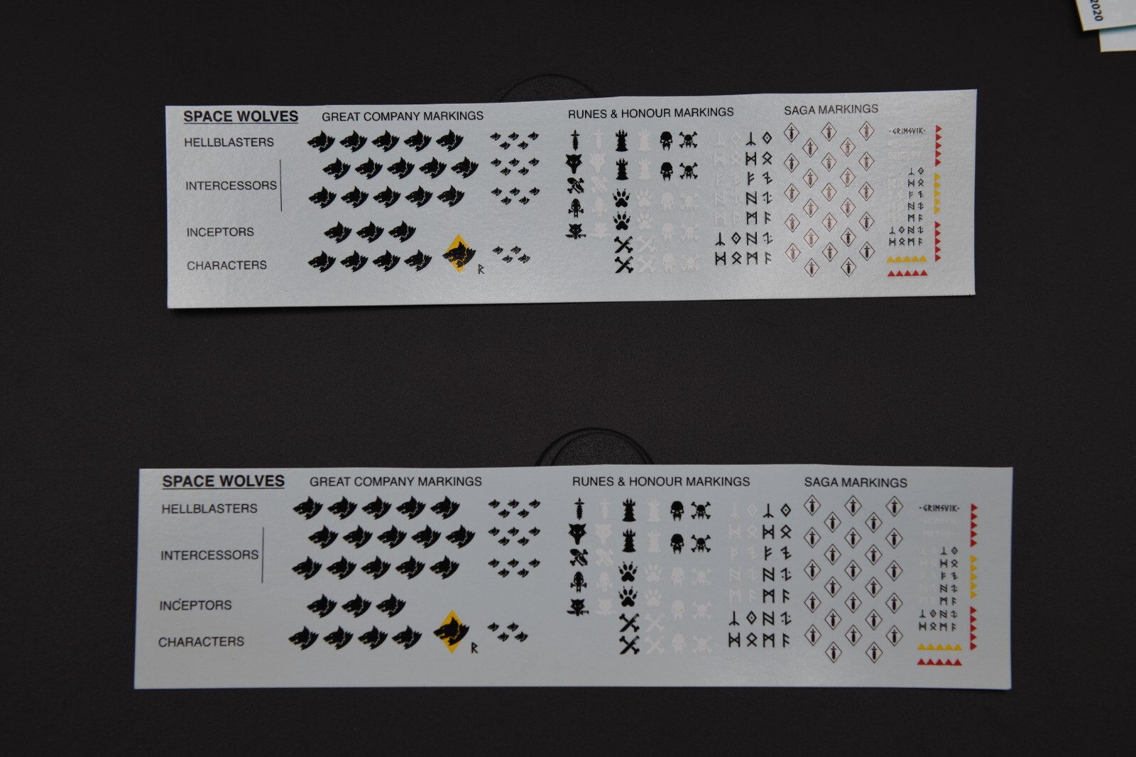 Warhammer 40k Dark Imperium Space Wolves transfer 2 SHEETS | eBay