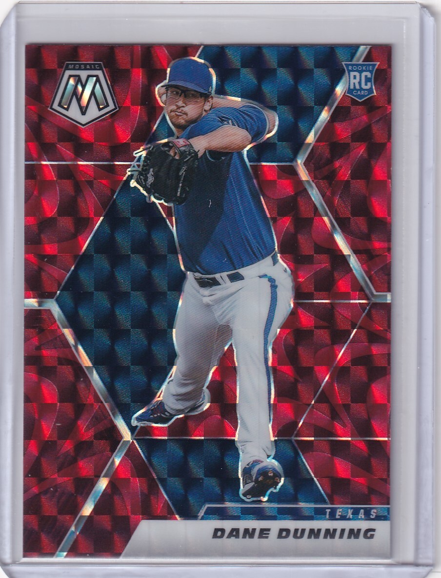 2021 MOSAIC PRIZMS RED RC DANE DUNNING TEXAS RANGERS PRIZM ROOKIE GE ...