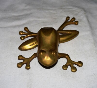 Handmade Frog Figure Golden Door Knocker Brass Reptile Theme Front ...