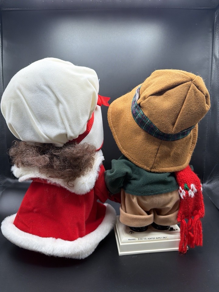 VINTAGE SANTAS BEST Animated Undercover Kids Christmas Dolls Pair Boxes ...
