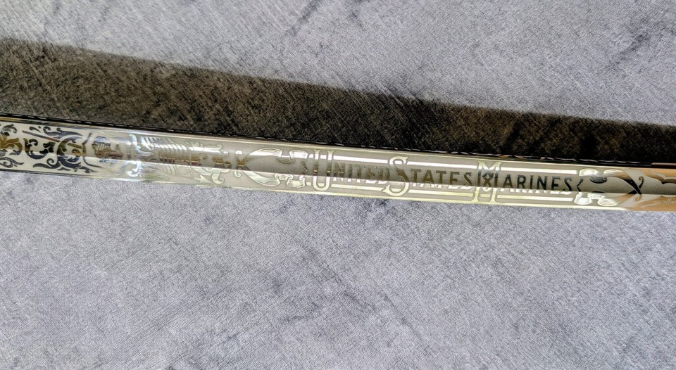 USMC NCO Ceremonial Dress Sword & Scabbard 32" With Wooden Display ...