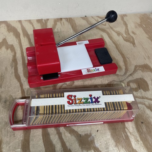 Sizzix Sidekick Die Cut Machine with Complete Sizzlits Cutting Dies Red ...