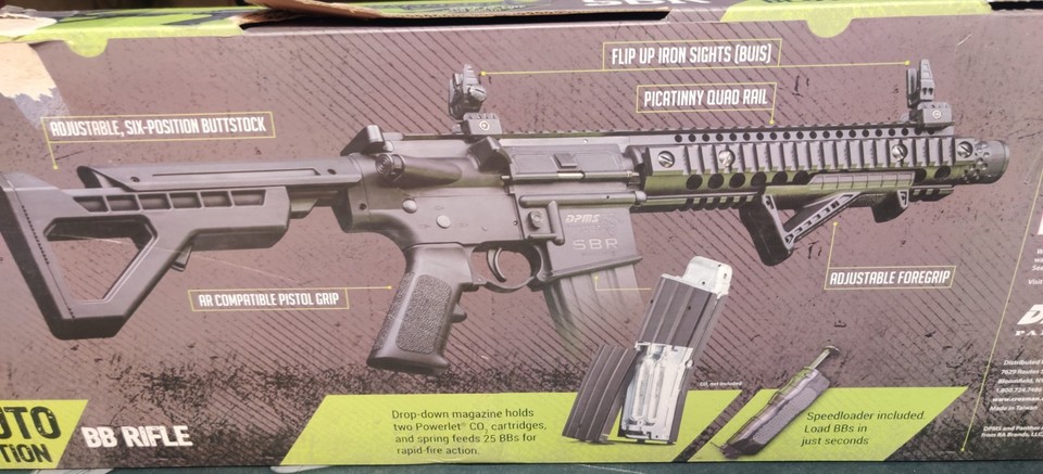 Crosman DPMS SBR Full Auto Co2 Air Rifle 177 Caliber BB - Black (B78 ...