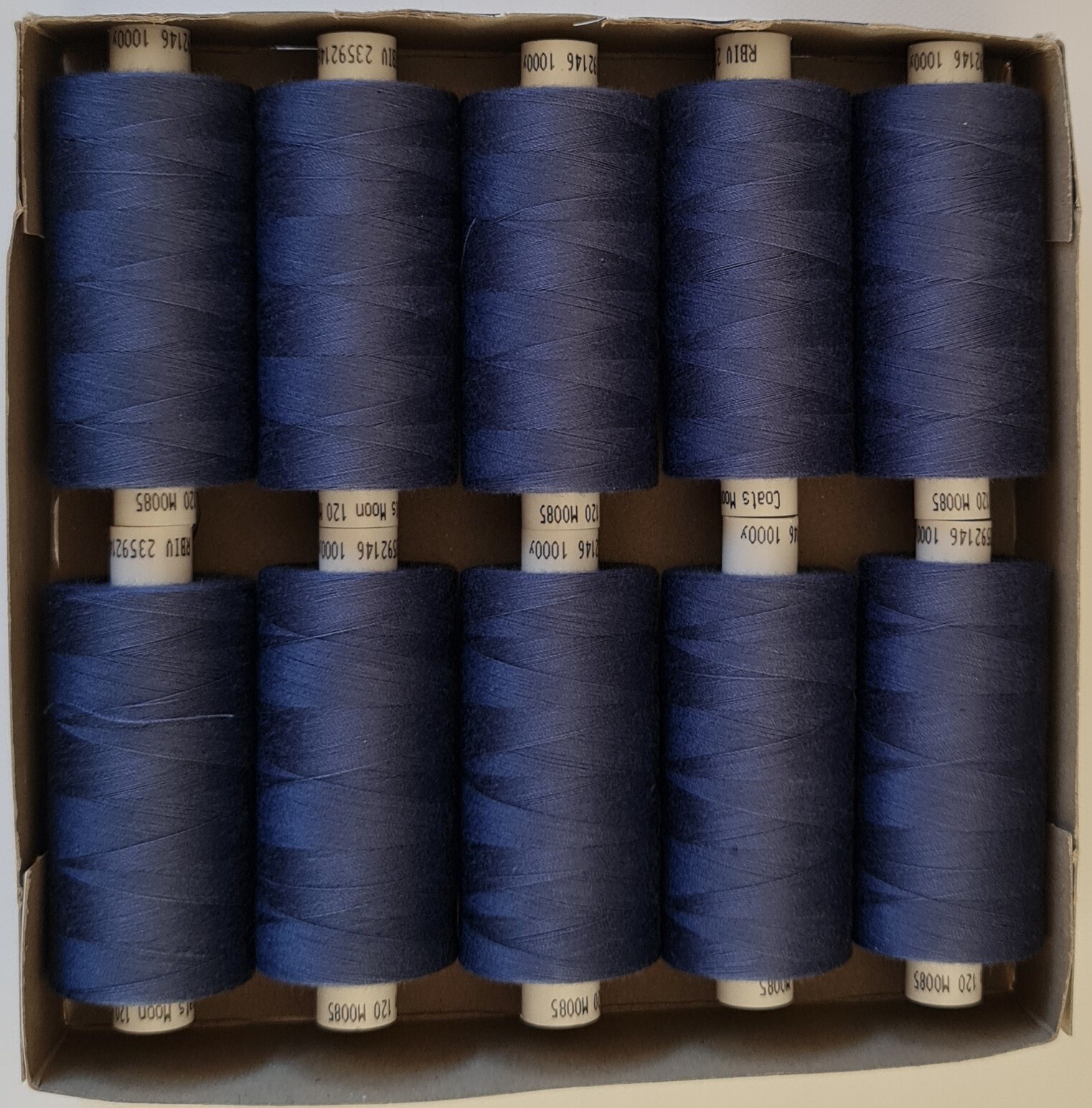 COATS MOON TKT-120 SPUN POLYESTER SEWING & OVERLOCKING THREAD 10 X1000Y ...