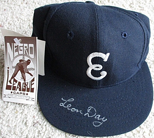 Tough LEON DAY (d 1995) Signed NEWARK EAGLES Baseball Hat NEGRO LEAGUE ...