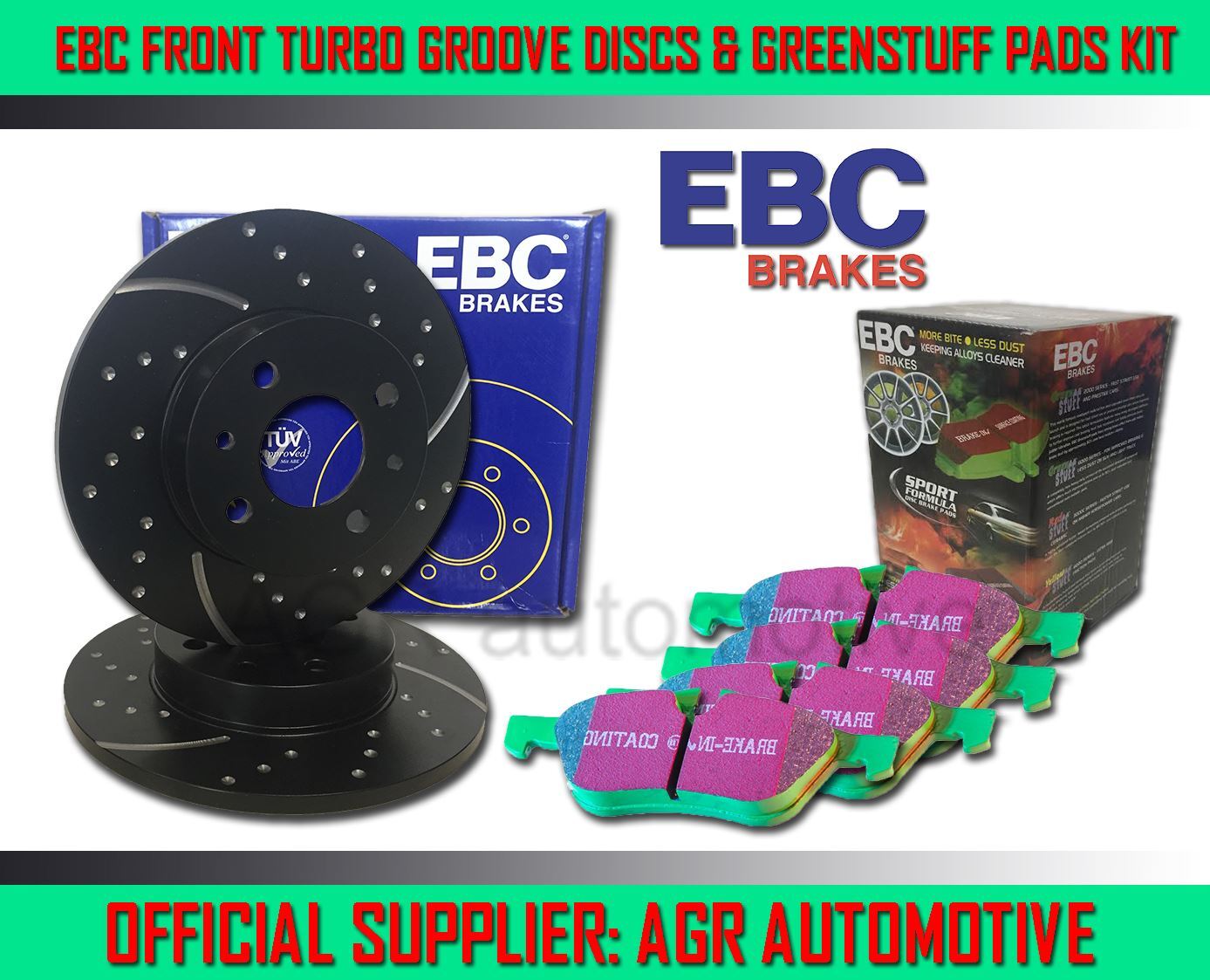 EBC FRONT GD DISCS GREENSTUFF PADS 282mm FOR HONDA CIVIC 2.0 TYPE-S ...