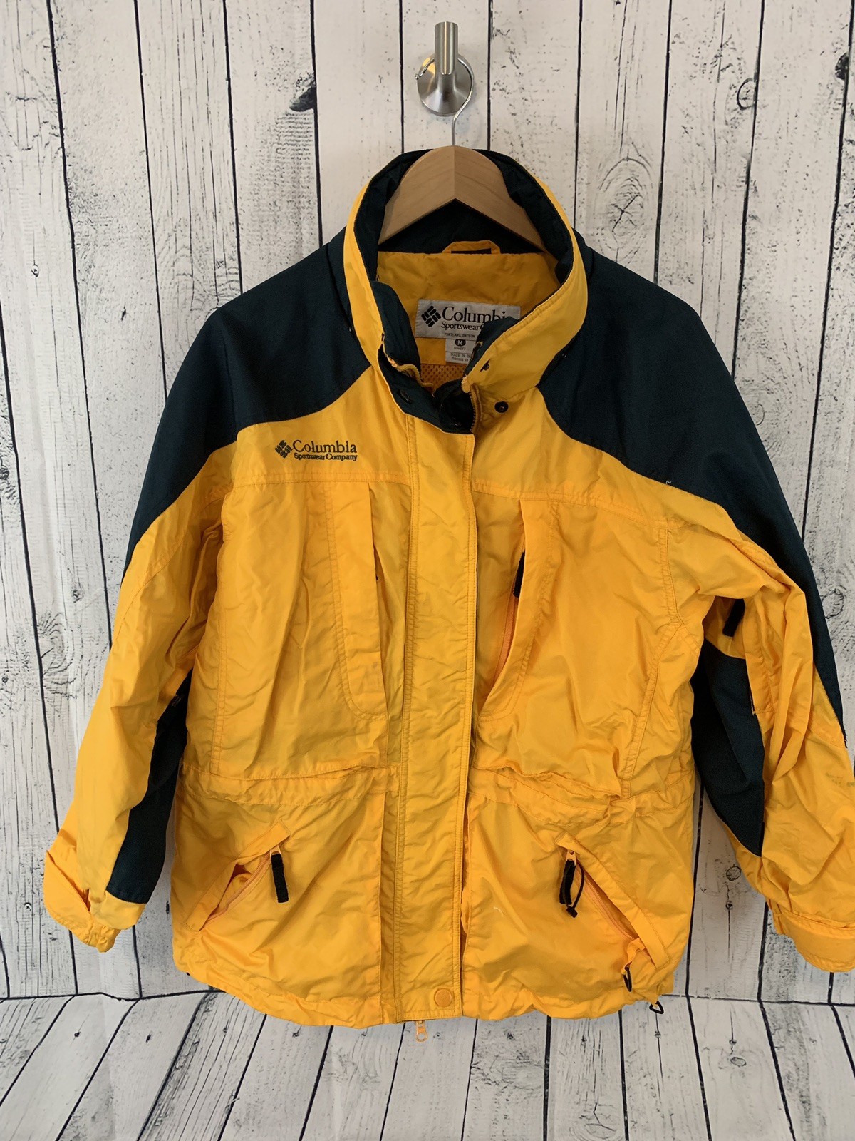VTG 90s Color Block Columbia Double Whammy Women's Medium Yellow Ski ...