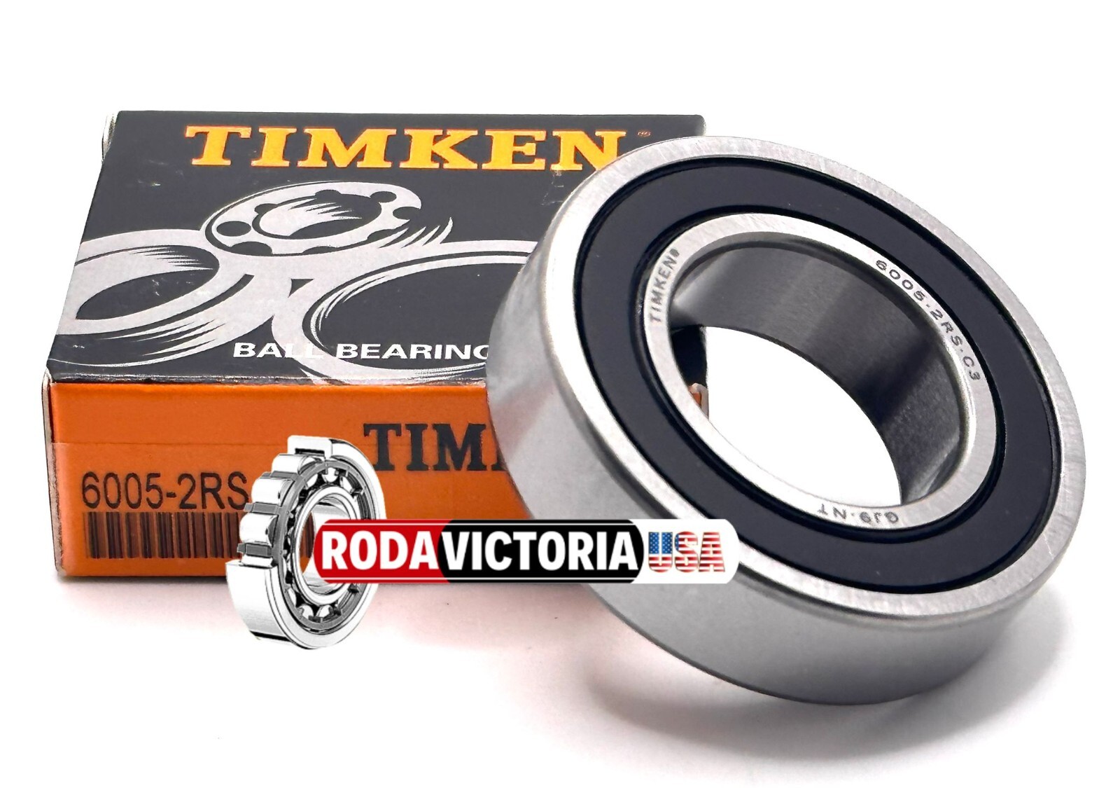 TIMKEN 6005 2RS C3 DEEP GROOVE BALL BEARING, RUBBER SEALED 25x47x12mm ...