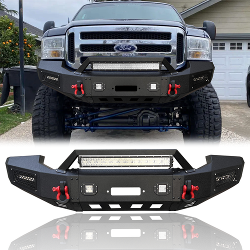 Steel Front/Rear Bumper W/Winch Plate&Lights For 2005-2006-2007 Ford ...