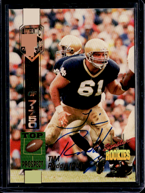 1994 Signature Rookies Autographs Tim Ruddy #50 Notre Dame /7750 On ...