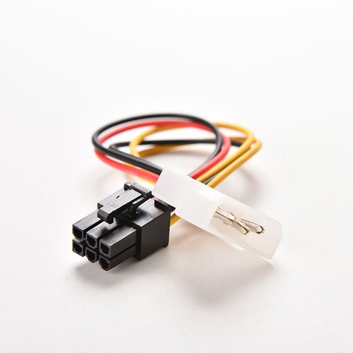4-Pin Molex Male to 6-Pin PCI- Express PCIE Female Power Adapter Cable ...