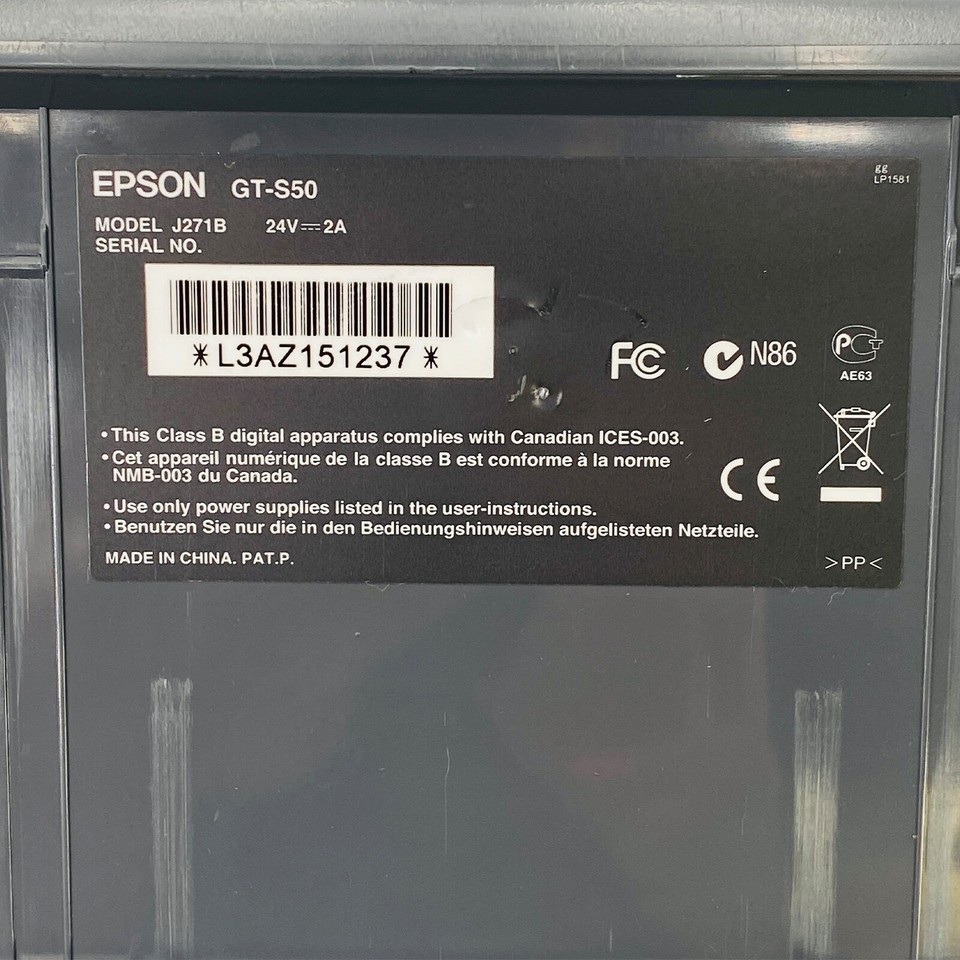 Epson WorkForce GT-S50 High Speed Duplex Scanner Scanning No Input Tray ...