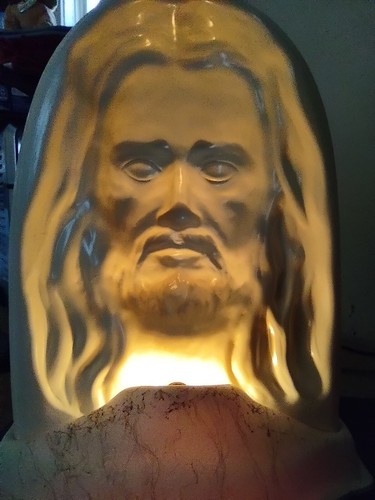 Vintage Jesus Christ Lamp Light 3D Reverse Image Illusion Christian ...
