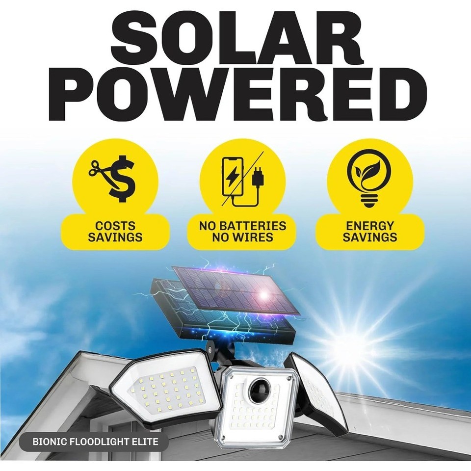 Bionic Flood Light 2 Pk Solar Lights Outdoor Waterproof, Ultra Bright ...