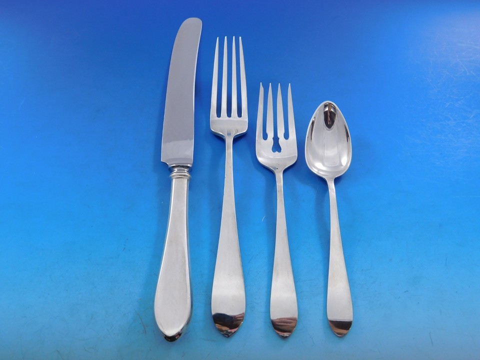 Gorham Plain Sterling Silver Flatware Set Service 155 pieces Fitted Box ...
