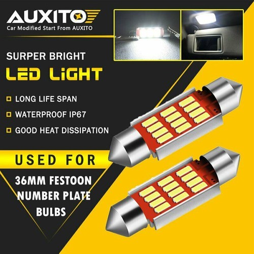 2X Car LED Interior Light License Plate Light for 36mm led light bulbs ...