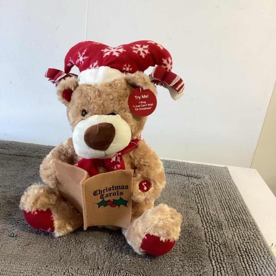 Goffa Christmas Singing Animated Bear I Just Can’t Wait Till Christmas ...
