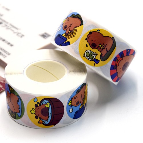 500 Pcs/roll Lovely Cartoon Capybara Stickers Cute Reward Sticker ...
