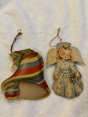 Vintage Christmas Die Cut Angel Bell | eBay