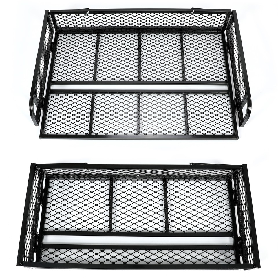 Universal ATV Front & Rear Cargo Basket Set Luggage Carrier Hauler ...