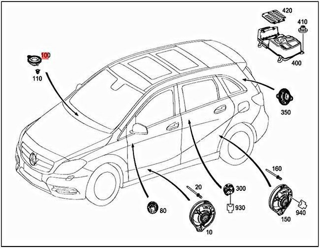 Mercedes-Benz 1728200602 Genuine OEM Inst PNL Speaker for sale online ...