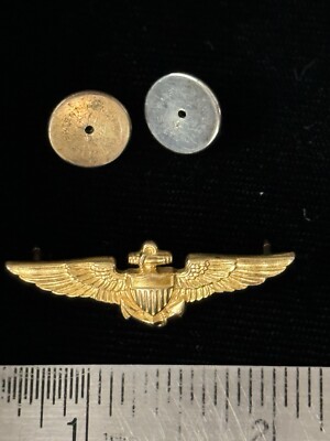 Vintage US Navy Pilot Wings Aviator Lapel Pin Badge 10K Gold -Filled | eBay
