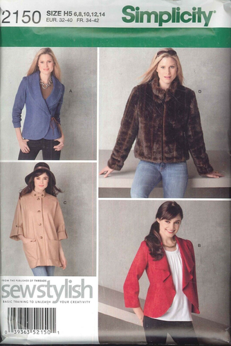 Misses' Basic Jacket Pattern Size 6 8 10 12 14 Simplicity 2150 Uncut ...