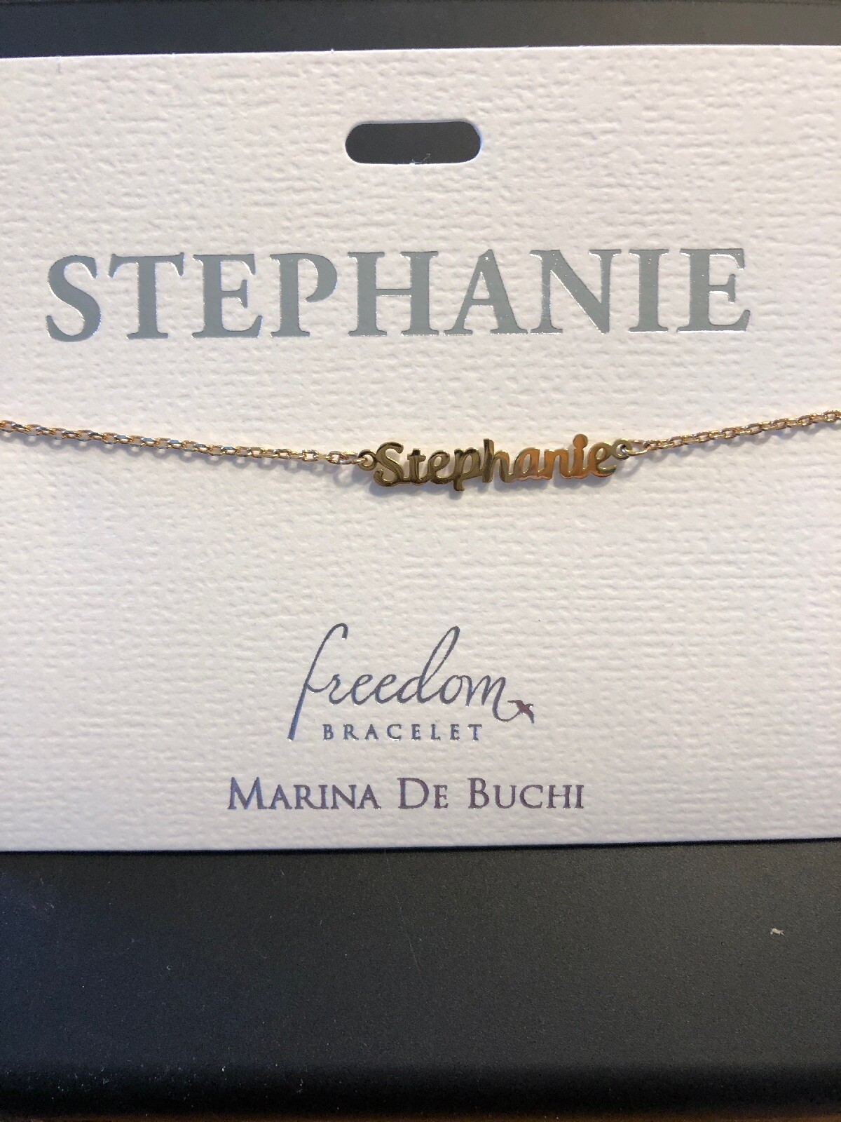 Freedom Bracelet by Marina De Buchi goldtone personalized (Sabrina ...