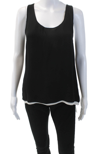 Theory Womens Silk Sleeveless Pullover Thora Tank Top Black White Size ...